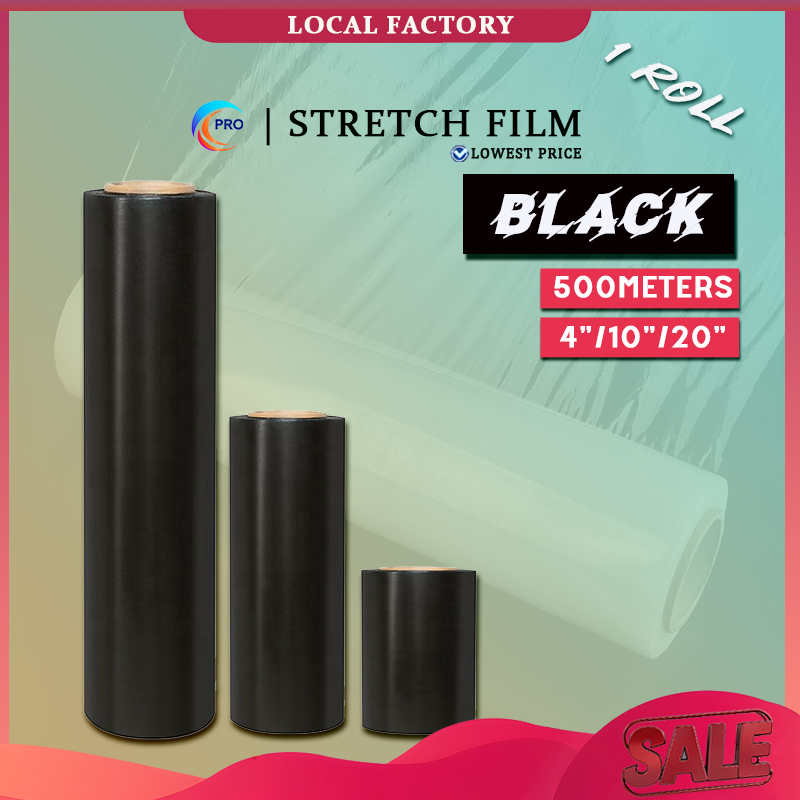 Black Stretch Film Jack Wrap - High Quality 4"/10"/20" x 500M For ...