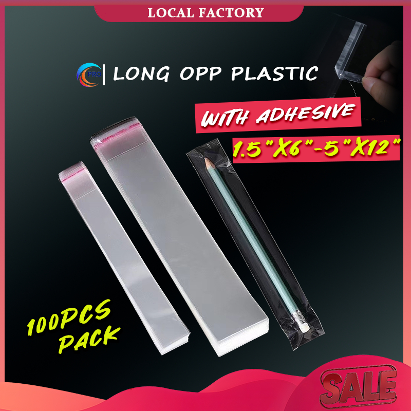 100PCS Long OPP Plastic Bags - Transparent Self-Sealing Adhesive Bags ...