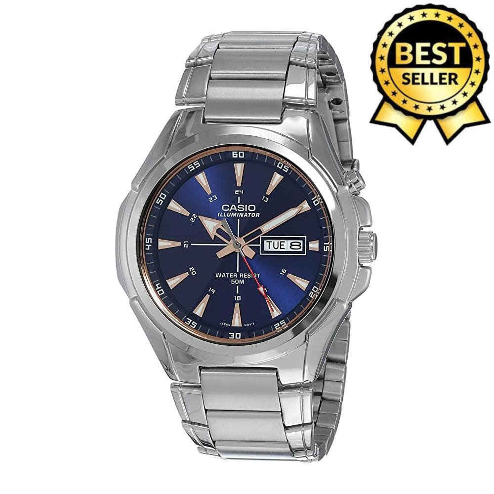 Casio illu e2 Expensive Day & Date Automatic Hand Movement Silver Blue ...