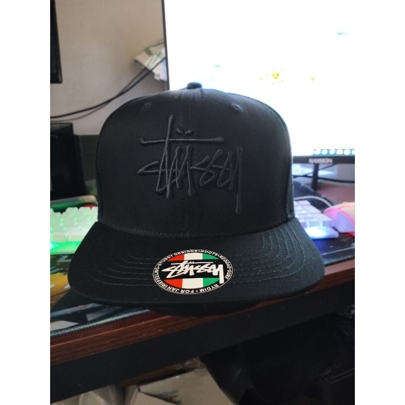 Stussy Cursive Triple Black Snapback Cap | Shopee Philippines