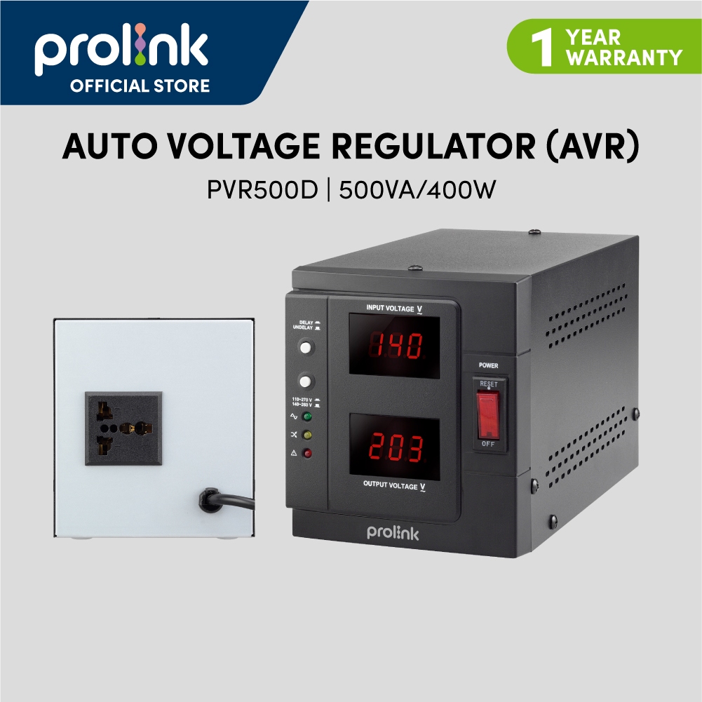 PROLiNK PVR500D Auto Voltage Regulator with LCD AVR 500VA 400W | Shopee Philippines