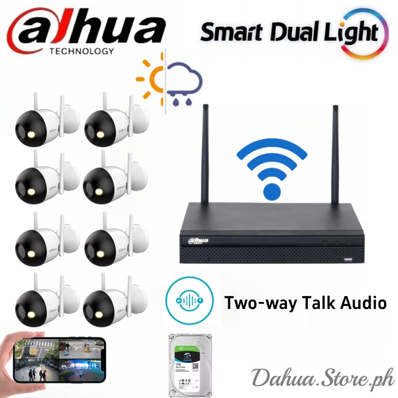 Dahua Smart Dual Light 2MP Wi-Fi Bullet Network Camera KIT Two-way Talk ...