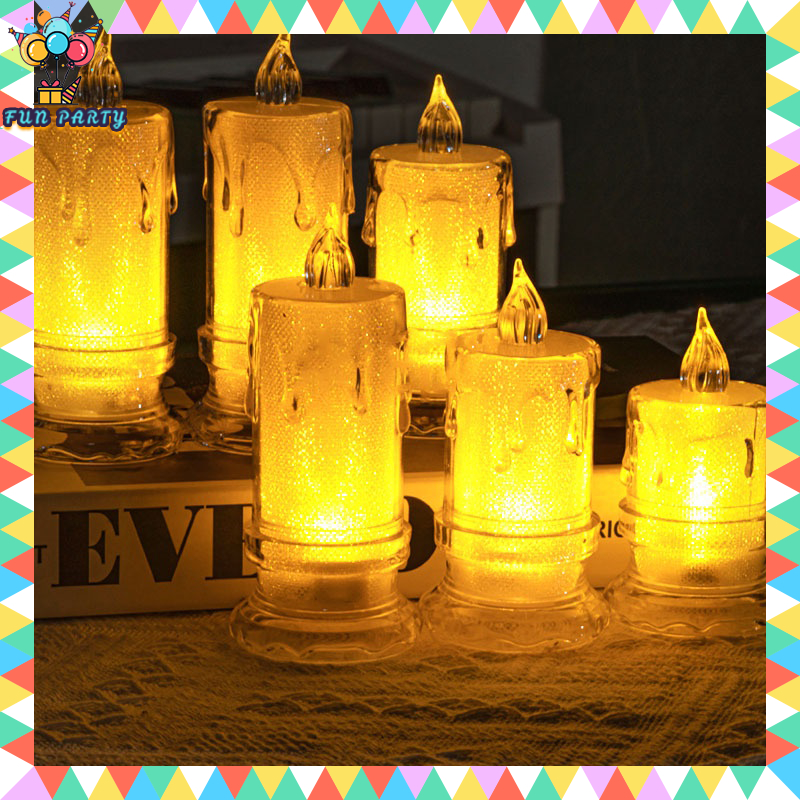 Flameless Candle Light LED Smokeless Candle Acrylic Electronic Tear ...