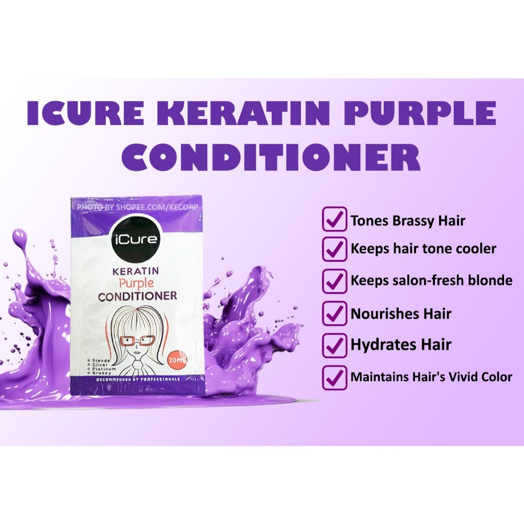 iCure Keratin Purple Maintain Hair Color Conditioner 20ml Sachet KECORP ...