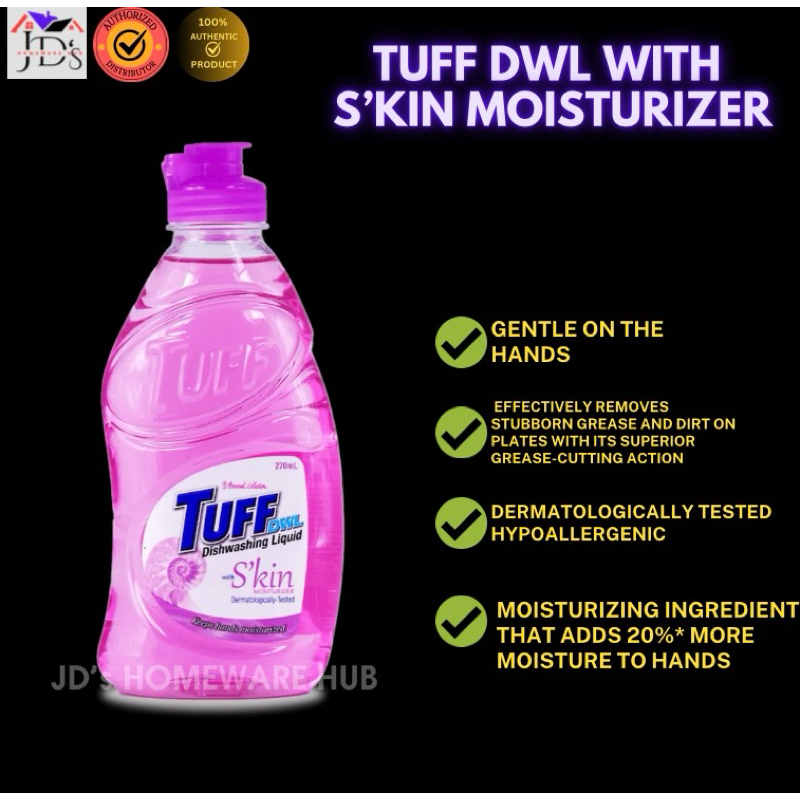 TUFF DWL DISHWASHING LIQUID WITH SKIN MOISTURIZER 270ml | Shopee ...
