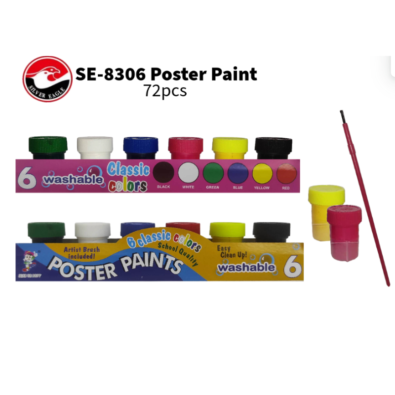 SE-8306 Poster Paint Washable Paint 6 color/12 color | Shopee Philippines