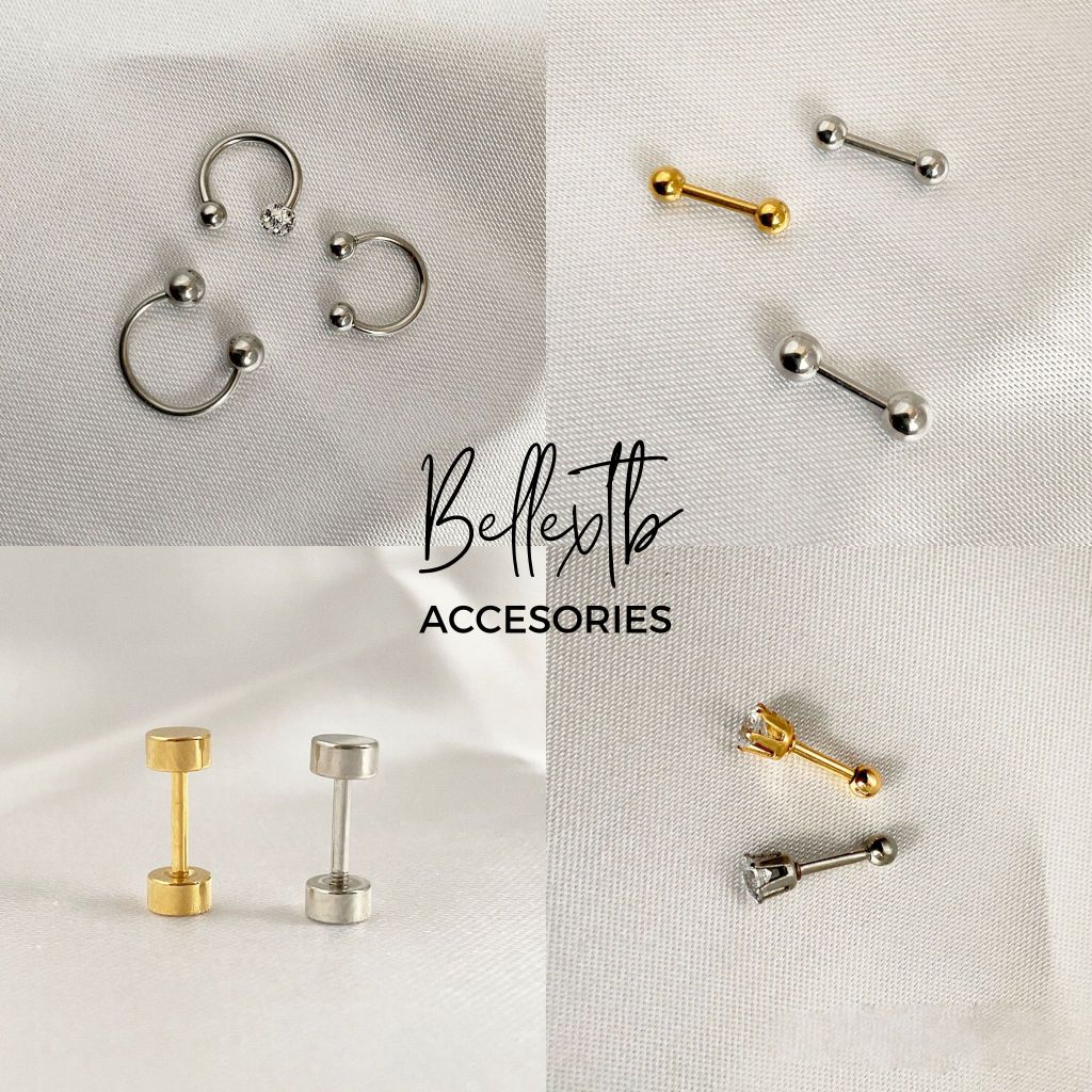 (Sold per piece) Stainless Steel Hypoallergenic Body Piercing De Roscas ...