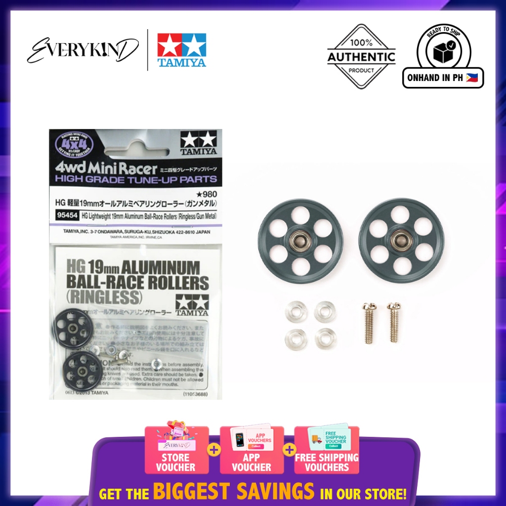 Tamiya Mini 4WD Model HG Lightweight 19mm Aluminum Ball-Rollers 95454 ...