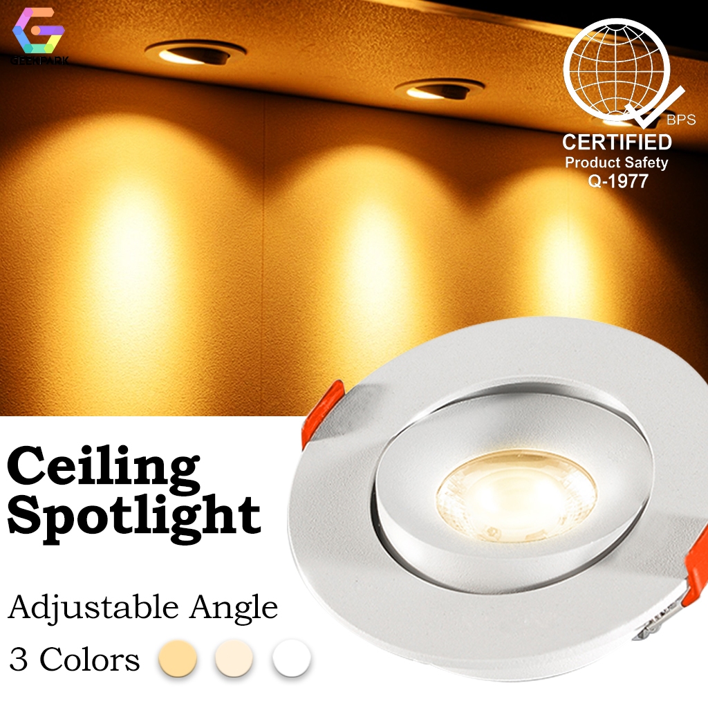 Geekpark LED 3W 7W Recessed Spotlight Adjustable Downlight Home ...