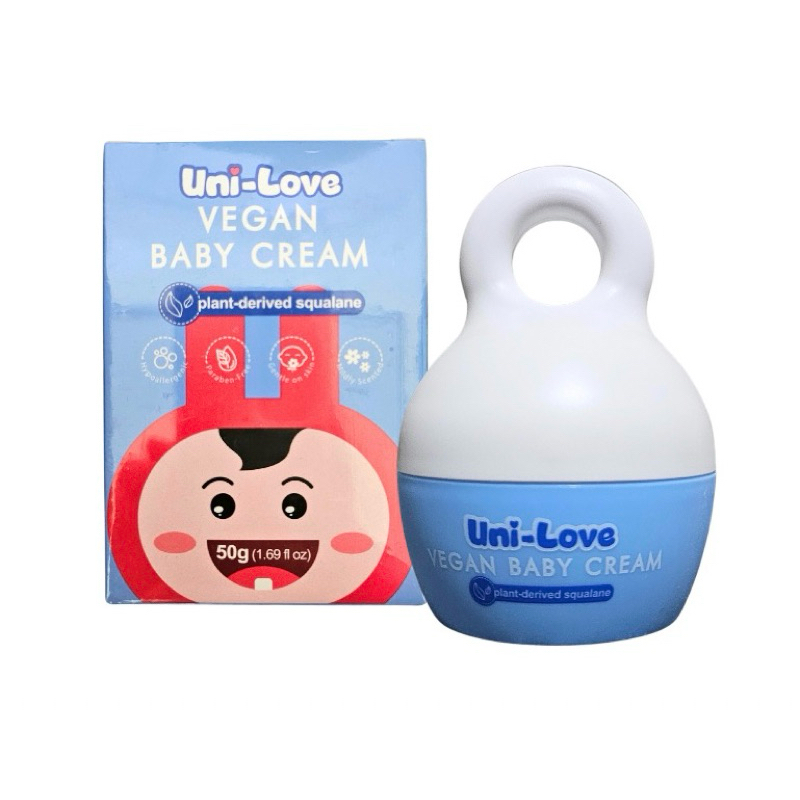 UniLove Vegan Baby Cream 50g with Plant-Derived Squalane for 12-Hour ...
