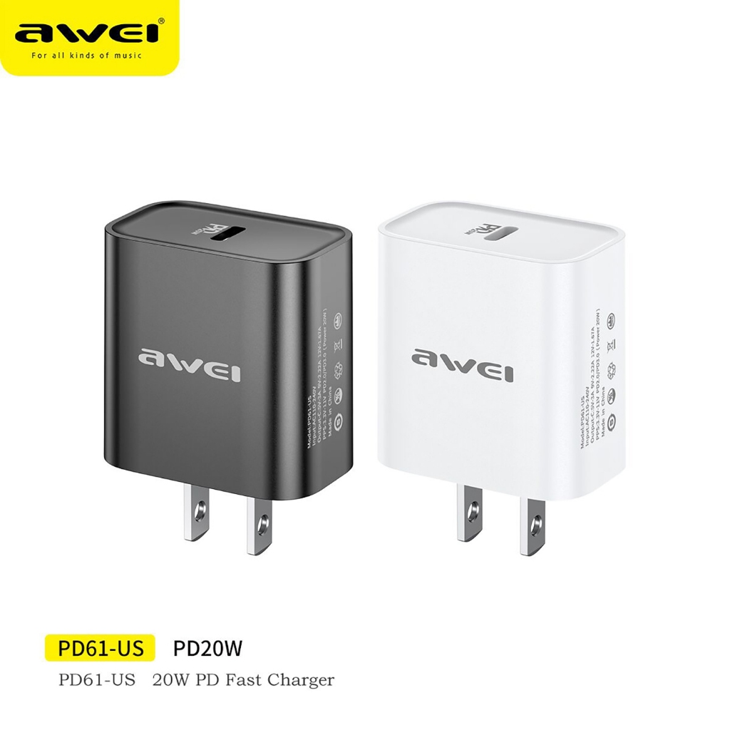 Awei PD61-US 20W Power Adapter Fast Charging No Ratings Yet 0 Sold ...