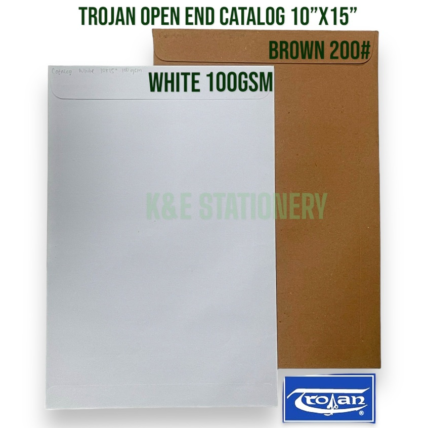 Trojan Open End Catalog 10"x15" White 100# and Brown 200# Envelope ...