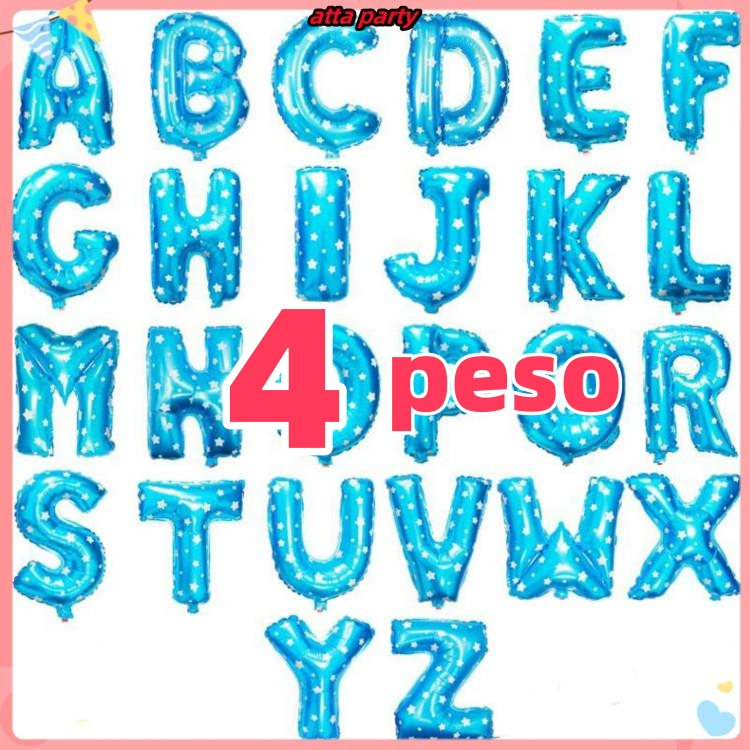 atta 16 Inch Blue Star Letter Balloon Number&Letter Birthday Balloons ...