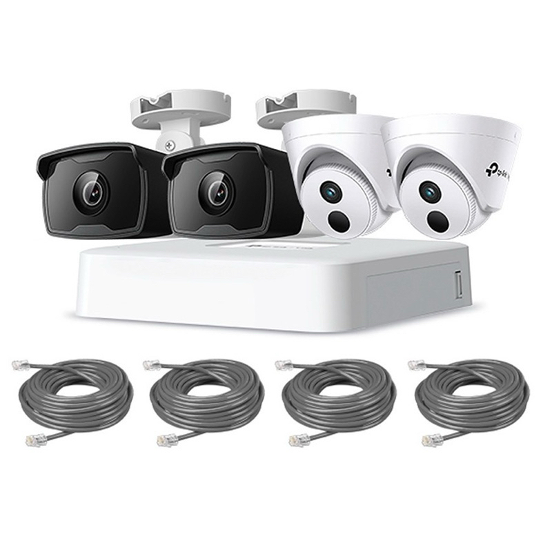 TP-LINK VIGI 4 Channel CCTV indoor outdoor with lan cable | Shopee ...