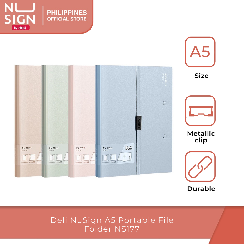 Deli NuSign A5 Portable File Folder NS177 | Shopee Philippines
