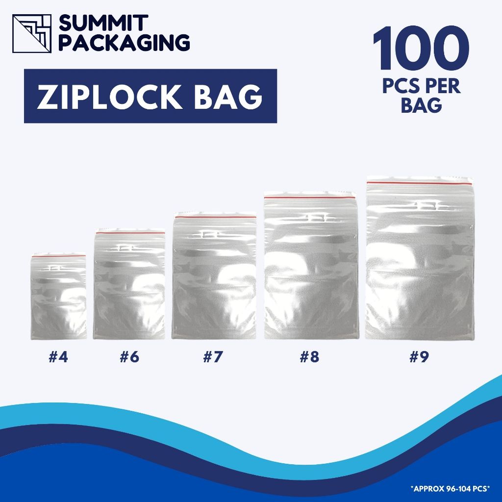 Trigem Zip Lock Bag / Zipper Resealable Bag - 100pcs/pack [#4 #6 #7 #8 ...