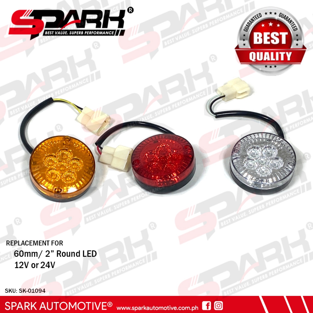 Side Lamp Indicator Marker Light Round 60mm 2 inches for Universal Cars ...