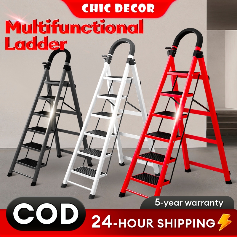 Ladder Foldable Ladder Aluminum Folding Ladder Portable Heavy duty 3/4 ...