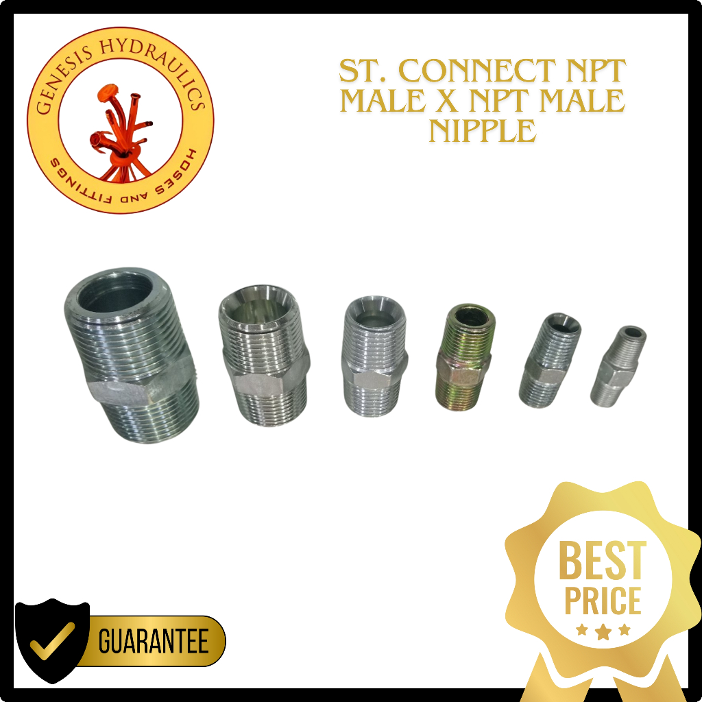 Steel Nipple Pipe Fittings'' St. Connector Npt Male x Npt Male | Shopee ...