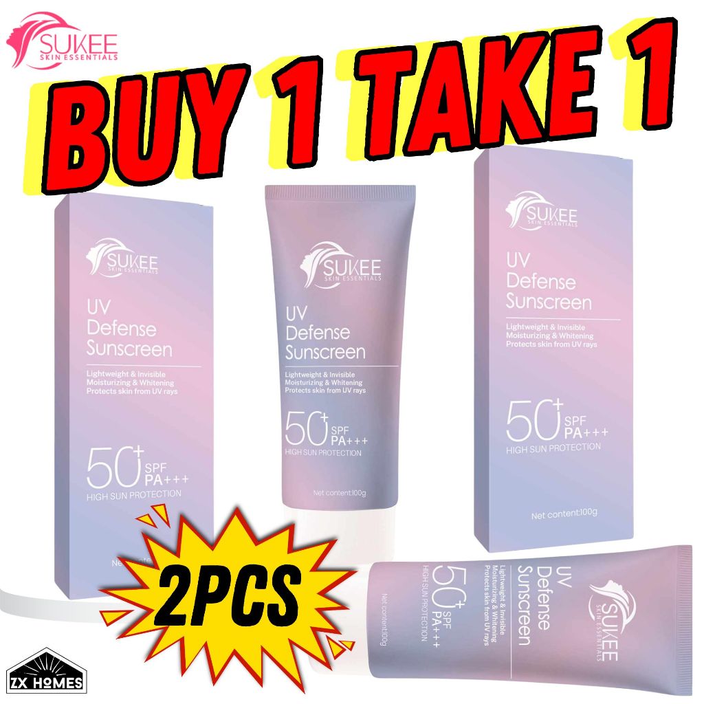 kkjj [BUY 1 TAKE 1]SUKEE 100g UV Defense Sunscreen SPF50+ Light Weight ...