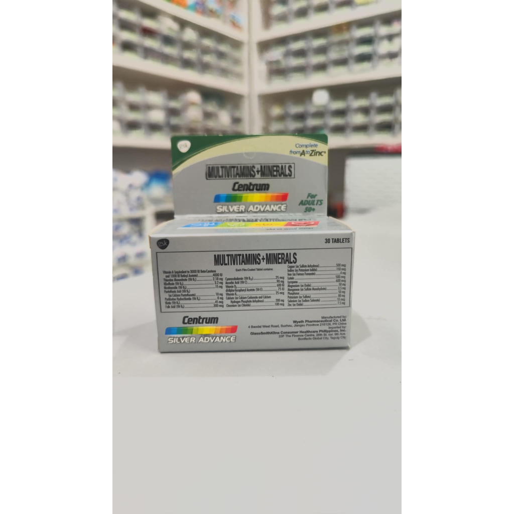 CENTRUM SILVER ADVANCE MULTIVITAMINS (1 BOTTLE - 30 TABLETS) | Shopee ...