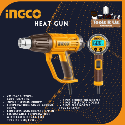 INGCO Heat Gun 2000W HG200058 | POWERTOOLS | INDUSTRIAL | MERVILLE ...