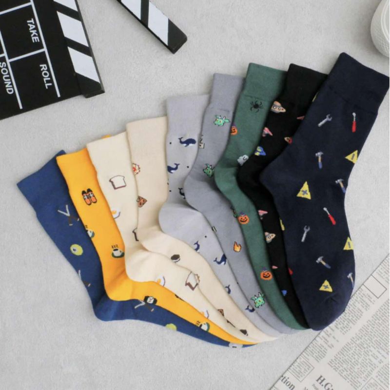 Korean Socks • Basic Casual Pattern Mid Socks •Iconic Socks | Shopee ...