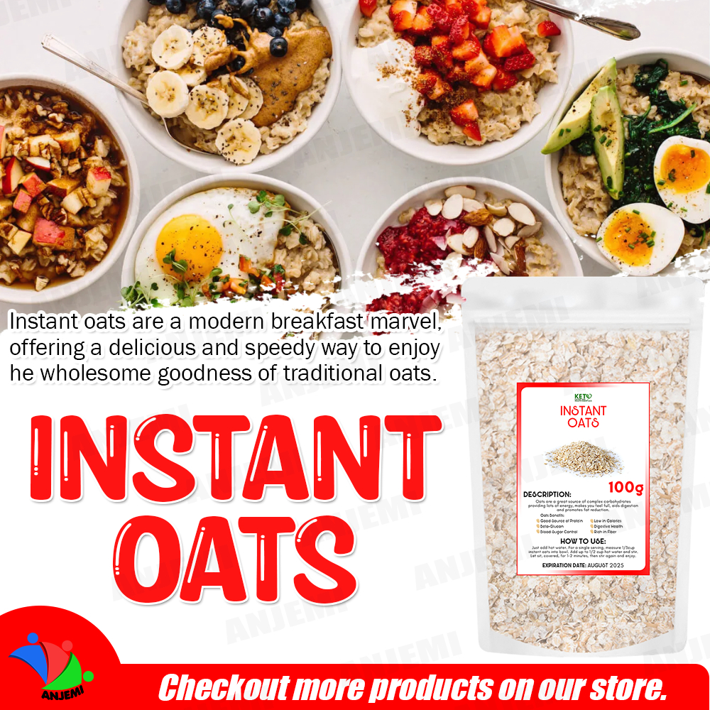 Instant Oats 100g Oatmeal / Easy Cooking / Diet-Friendly / High Fiber ...