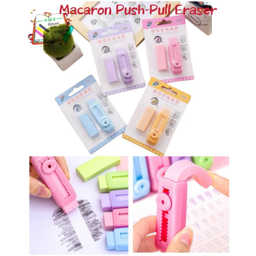 Macaron Push-Pull Eraser Elementary School Students Do Not Leave Marks ...