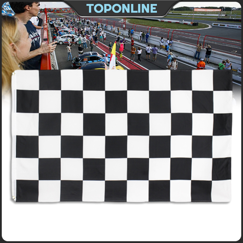 3*5 Feet Racing Flag Polyester Black White Racing Checkered Flag Racing ...