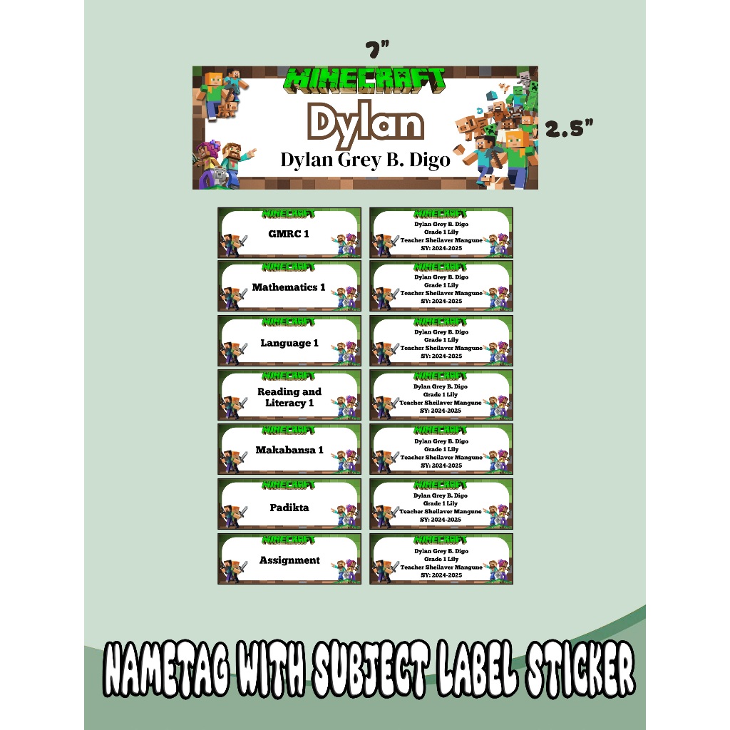 Personalized Name tag and Subject label sticker | Shopee Philippines