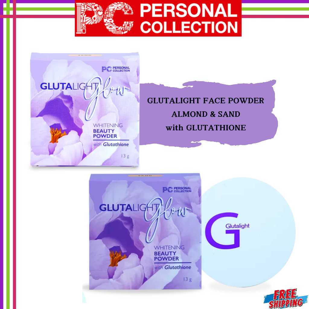 Glutalight Glow Face Powder Whitening with Glutathione Almond and Sand ...