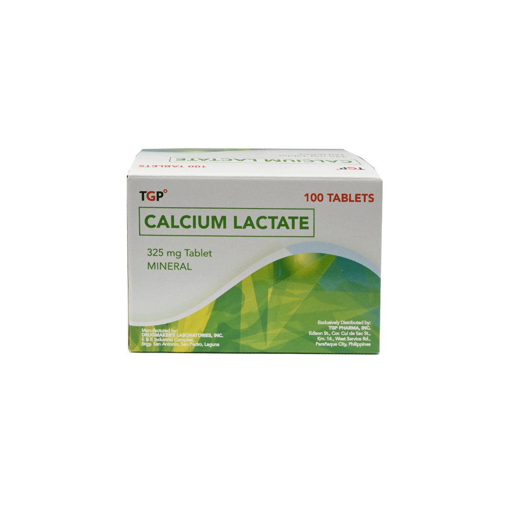 TGP Calcium Lactate Tab 325mg 1 Box | Shopee Philippines