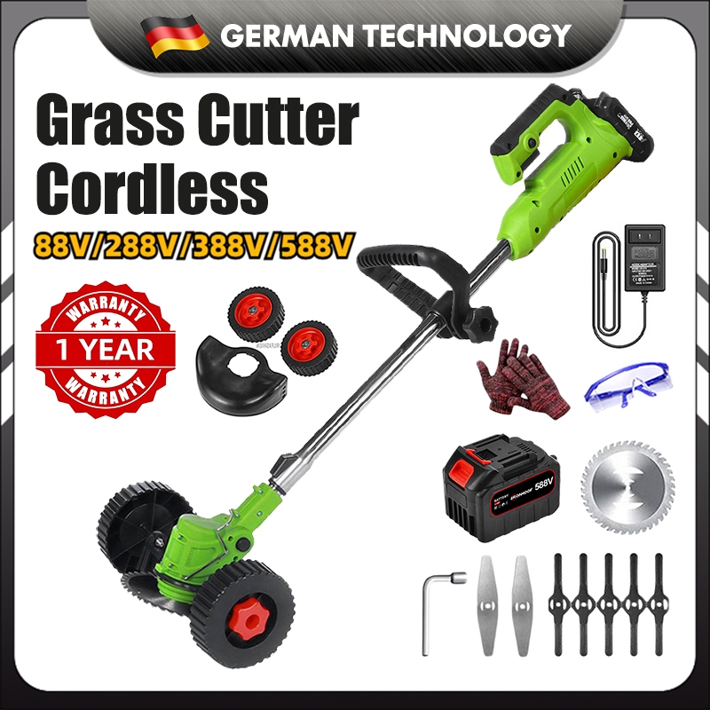 Grass cutter rechargeable lawn mower 588V cordless electric Trimmer ...