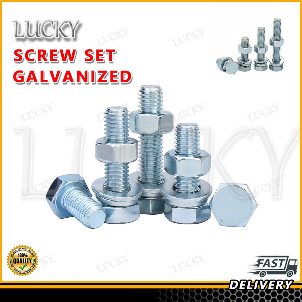 Lucky M10 M12 M14 Bolt Dip Galvanized Steel Hex Cap Screw Bolt,Nut and ...