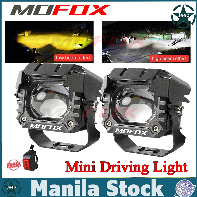 MOFOX V7 Laser Gun 30W Mini Driving Light 2Color Hi/Lo Auxiliary Light For Motorcycle Car ...