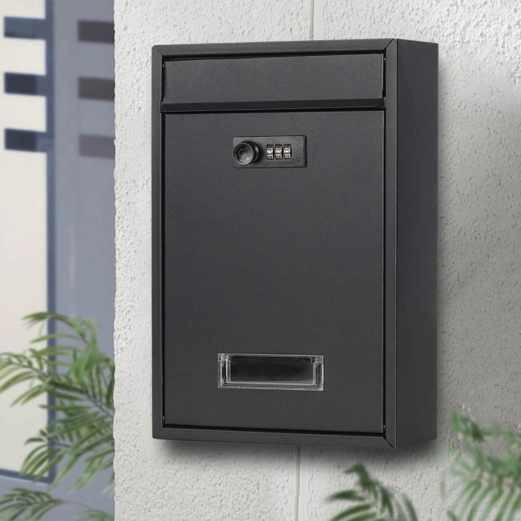 Waterproof Vintage Stainless Steel Lockable Secure Mail Letter Post Box ...