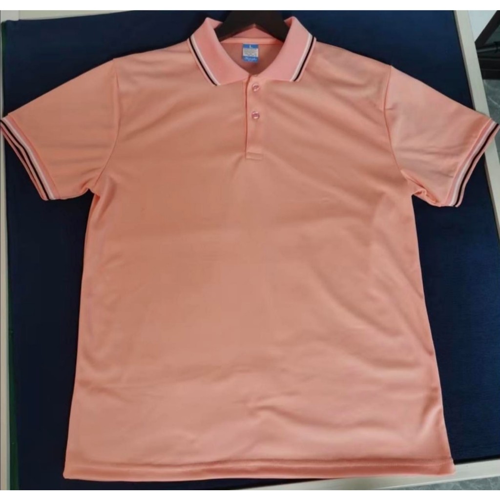 SIMPLE RUSH drifit stripe Polo Shirt Unisex Quality korea fashion t shirt PEACH for men women ...