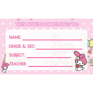 Character name sticker/Label sticker/Student Label Sticker for notebook ...