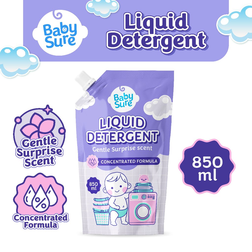 BABY SURE LIQUID DETERGENT - GENTLE SURPRISE 850ML | Shopee Philippines