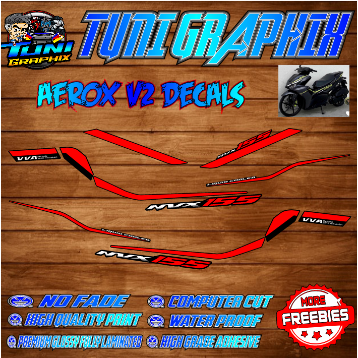 AEROX V2 MALAYSIAN DECALS NEW NVX 2023 STRIPING WITH FREEBIES | Shopee ...