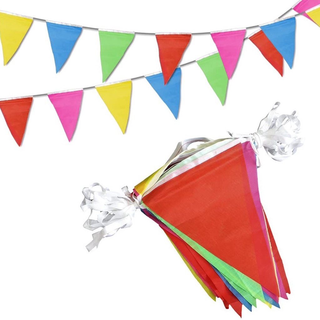 Fiesta Flag 80 Meter Multicolor Bunting Triangle Flags Birthday Party ...