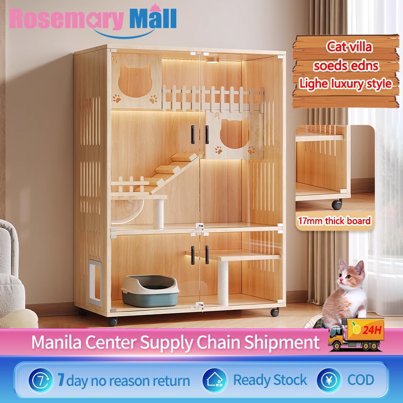 Cat cottage solid wood cat cage cat house home cat litter display ...