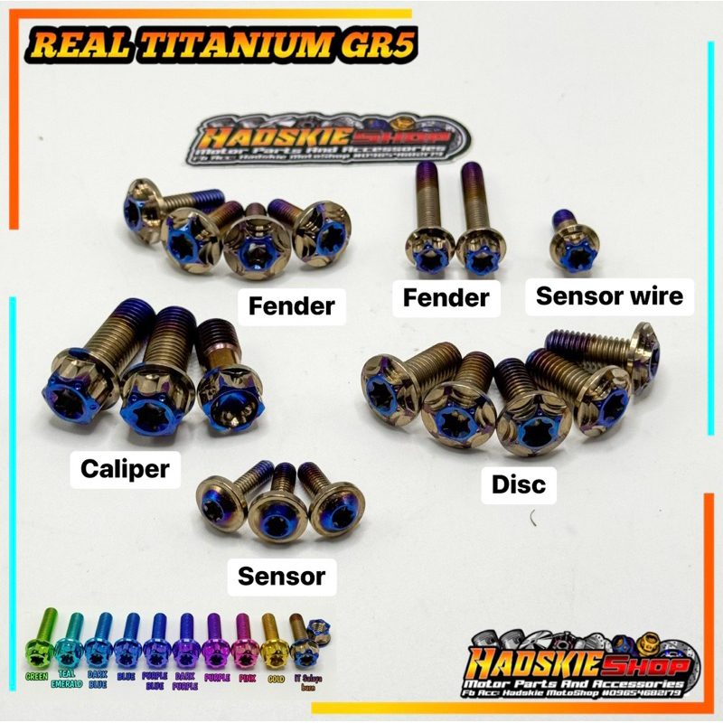 REAL TITANIUM GR5 XMAX 300 FRONT WHEEL BOLTS SET IT SALAYA BURN (SOLD ...