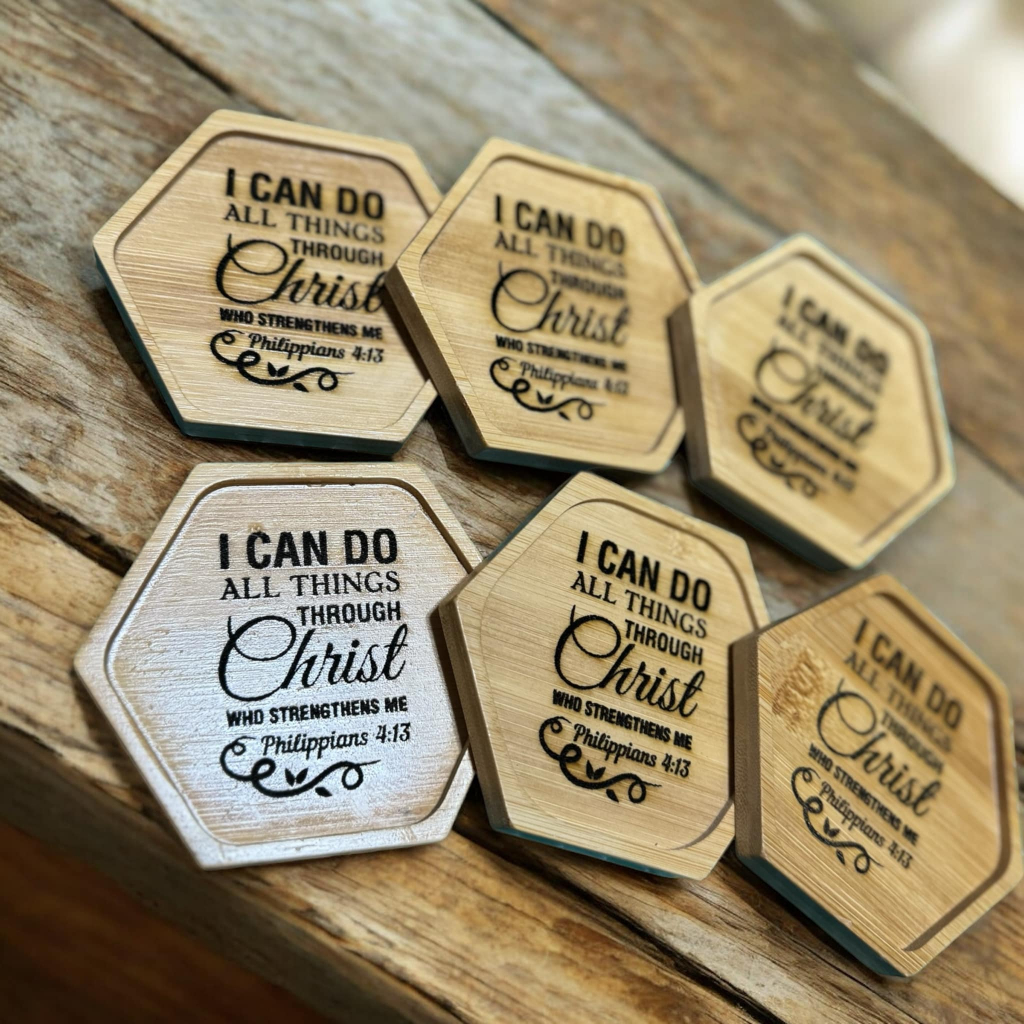1pc Bible Verse Design Bamboo Coaster | Shopee Philippines