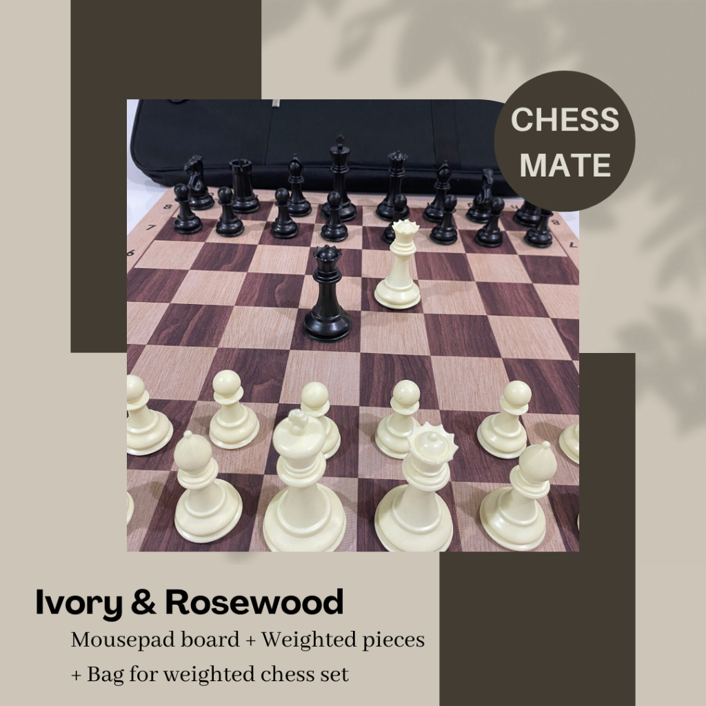 Chessmate ® • Staunton Premium chess set (pieces + mouse pad board ...