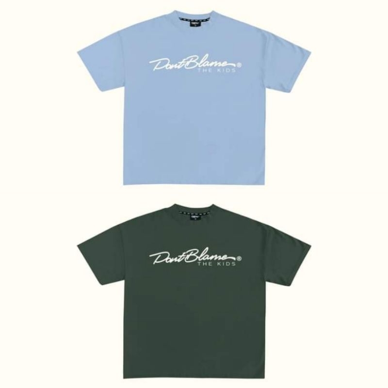 DBTK Elemental Cursive Tee | Pastel Blue, Forest Green | Oversize ...