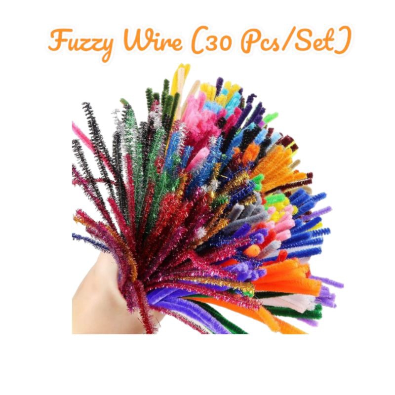 30 Pcs Fuzzy Wire Pipe Cleaner Craft Flower Chenile Stem DIY Arts And ...