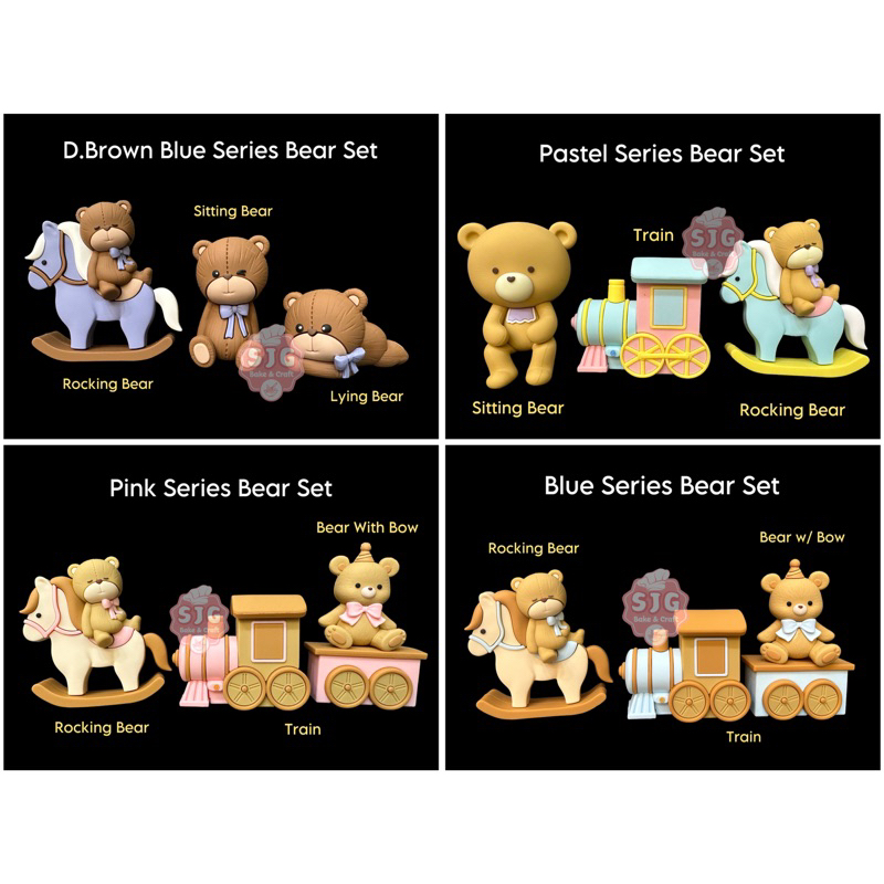 bear christening baby toy topper castle happy birthday baby moon star ...