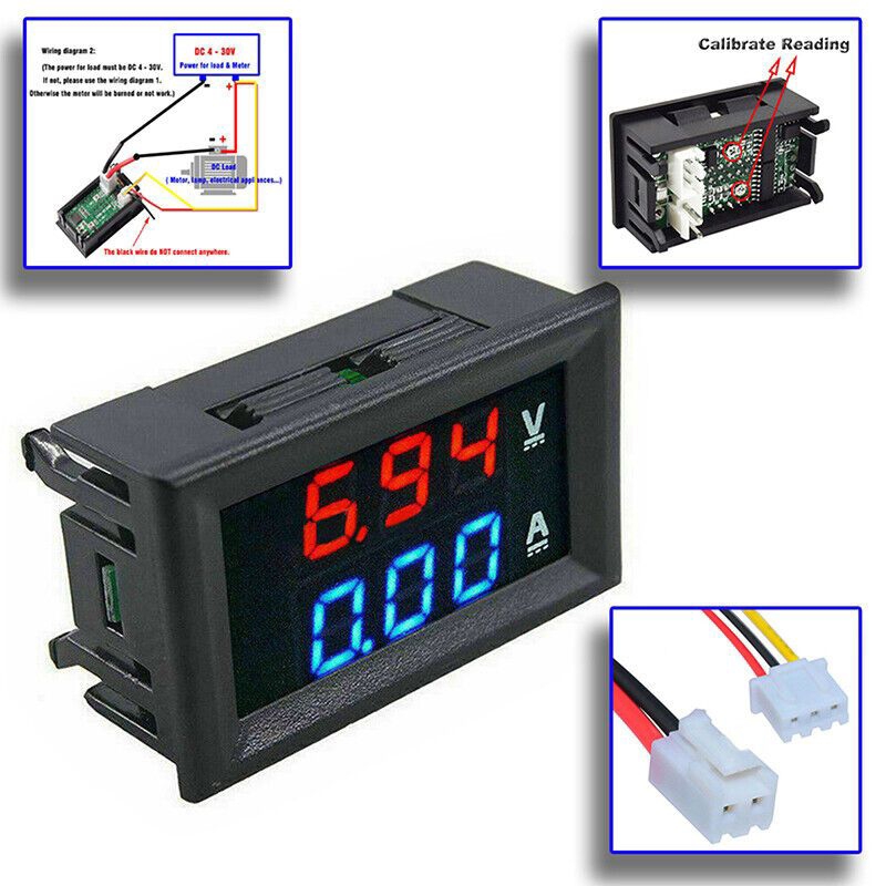 LED Volt Meter Indicator (100V 100A RED + RED 0.28 inch Dual LED ...